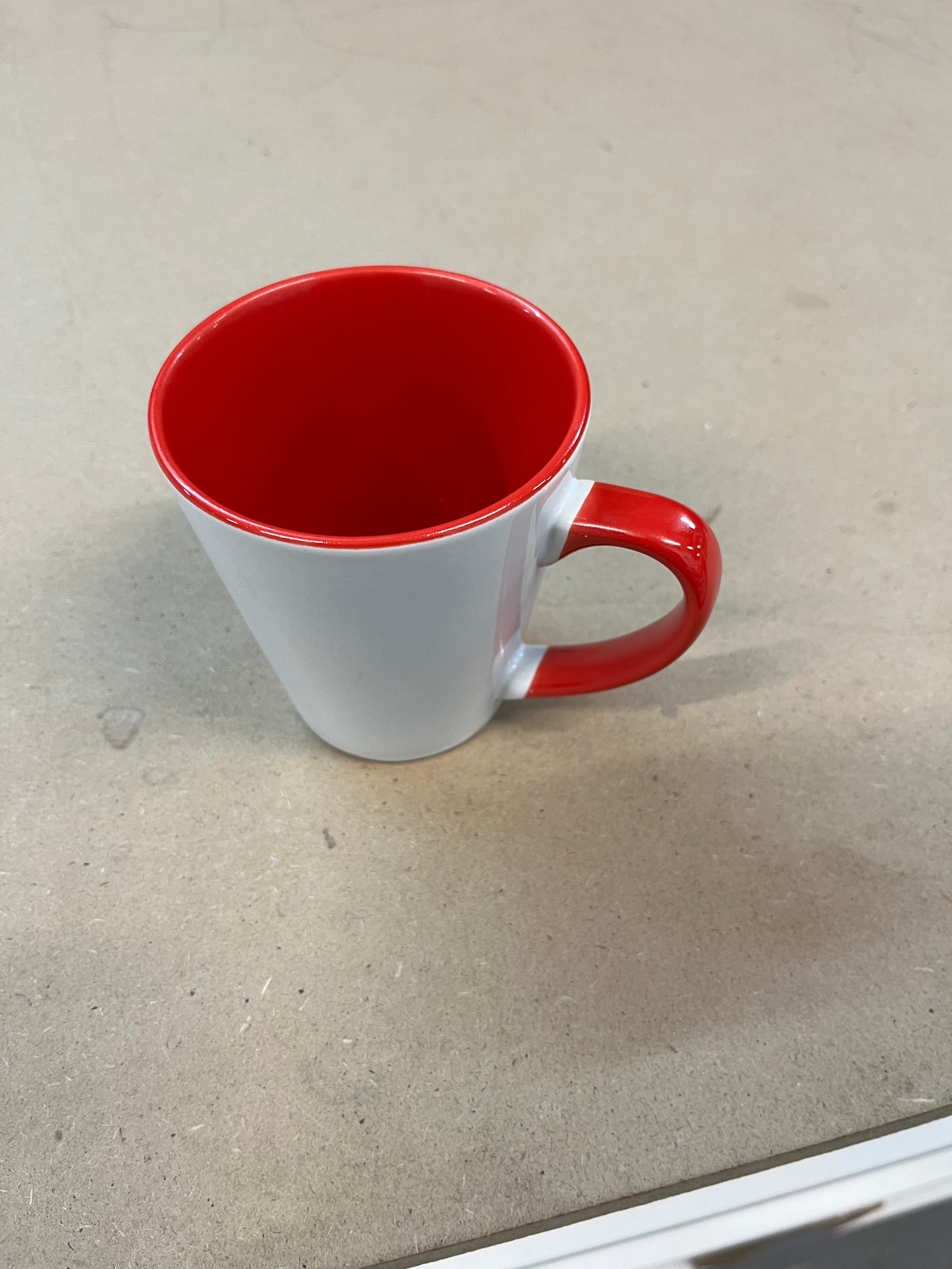 12oz two tone Red Latte Mug - Great for artwork or photograph ...