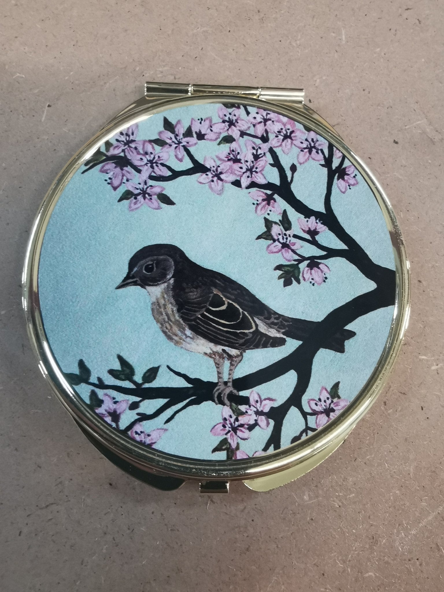 Classic Gold Round Compact Mirror with your own printed artwork ...