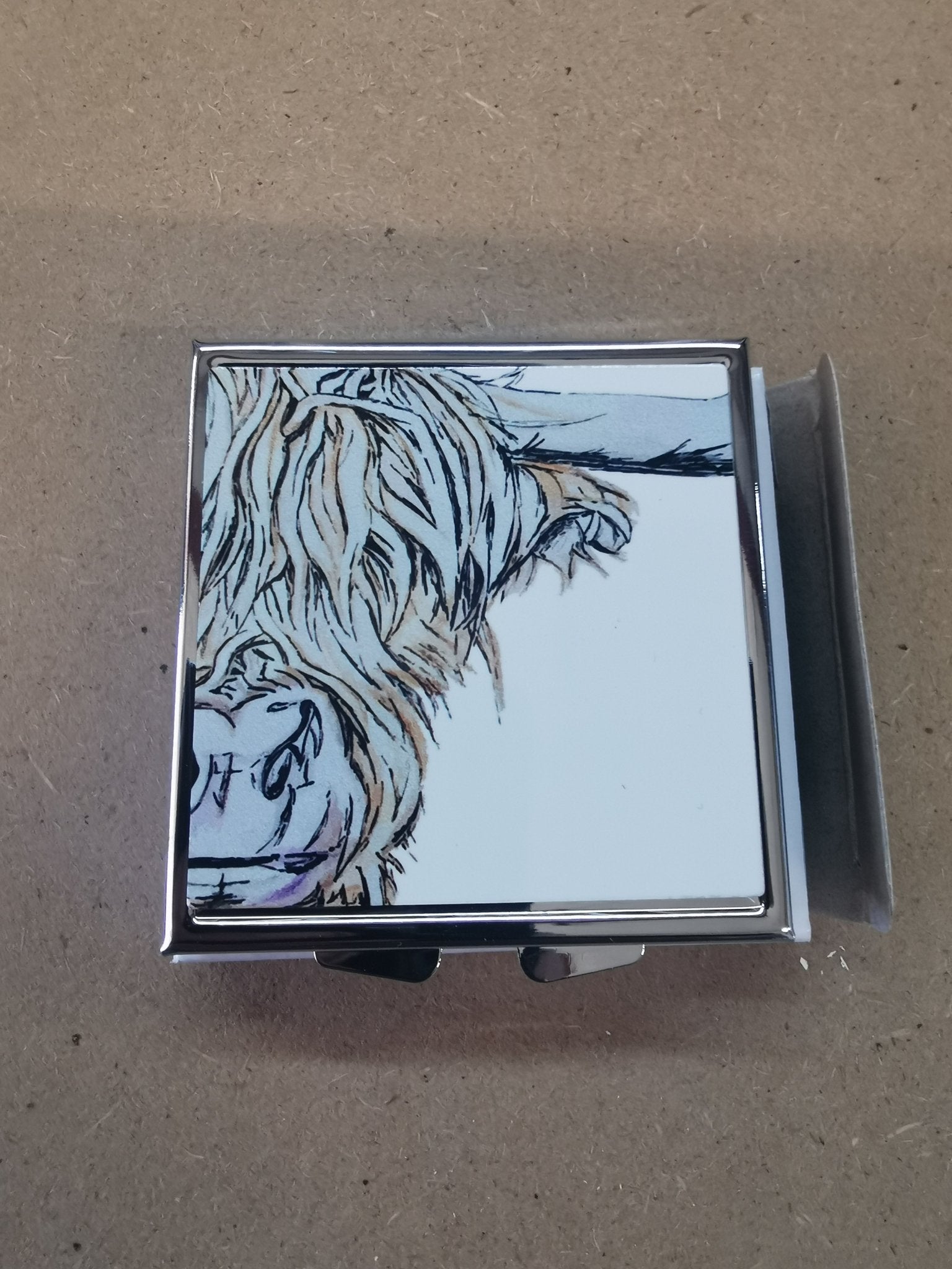 Pill Box - Square- With mirror – artcoasterprinting