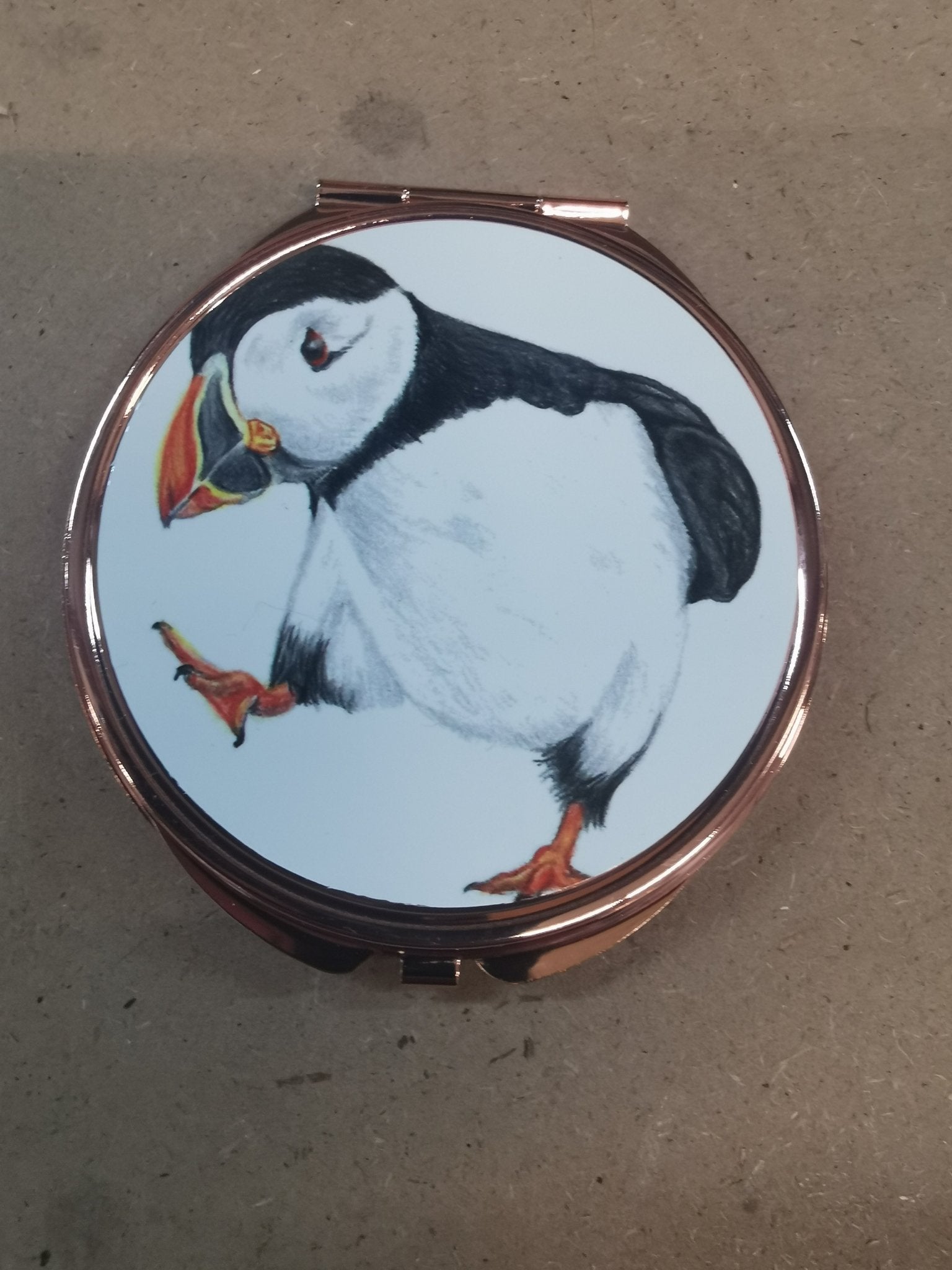 Rose Gold Round Compact Mirror with your own printed artwork ...