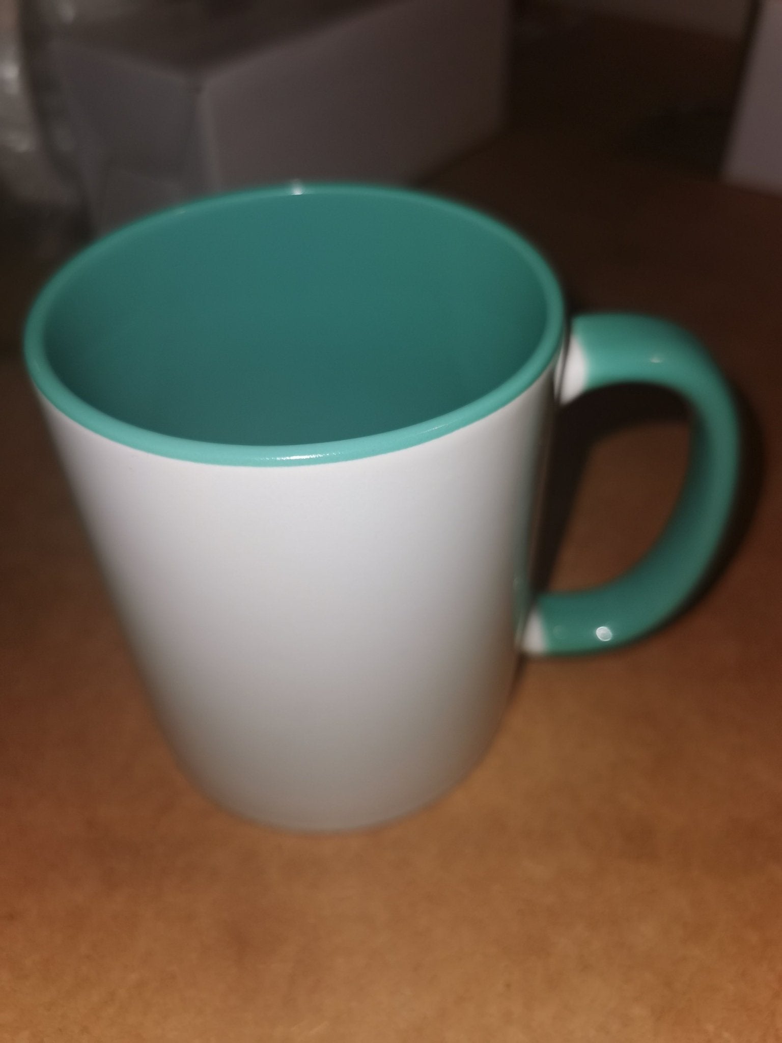 Printed artwork on a Turquoise Two Tone Mug - 11oz – artcoasterprinting