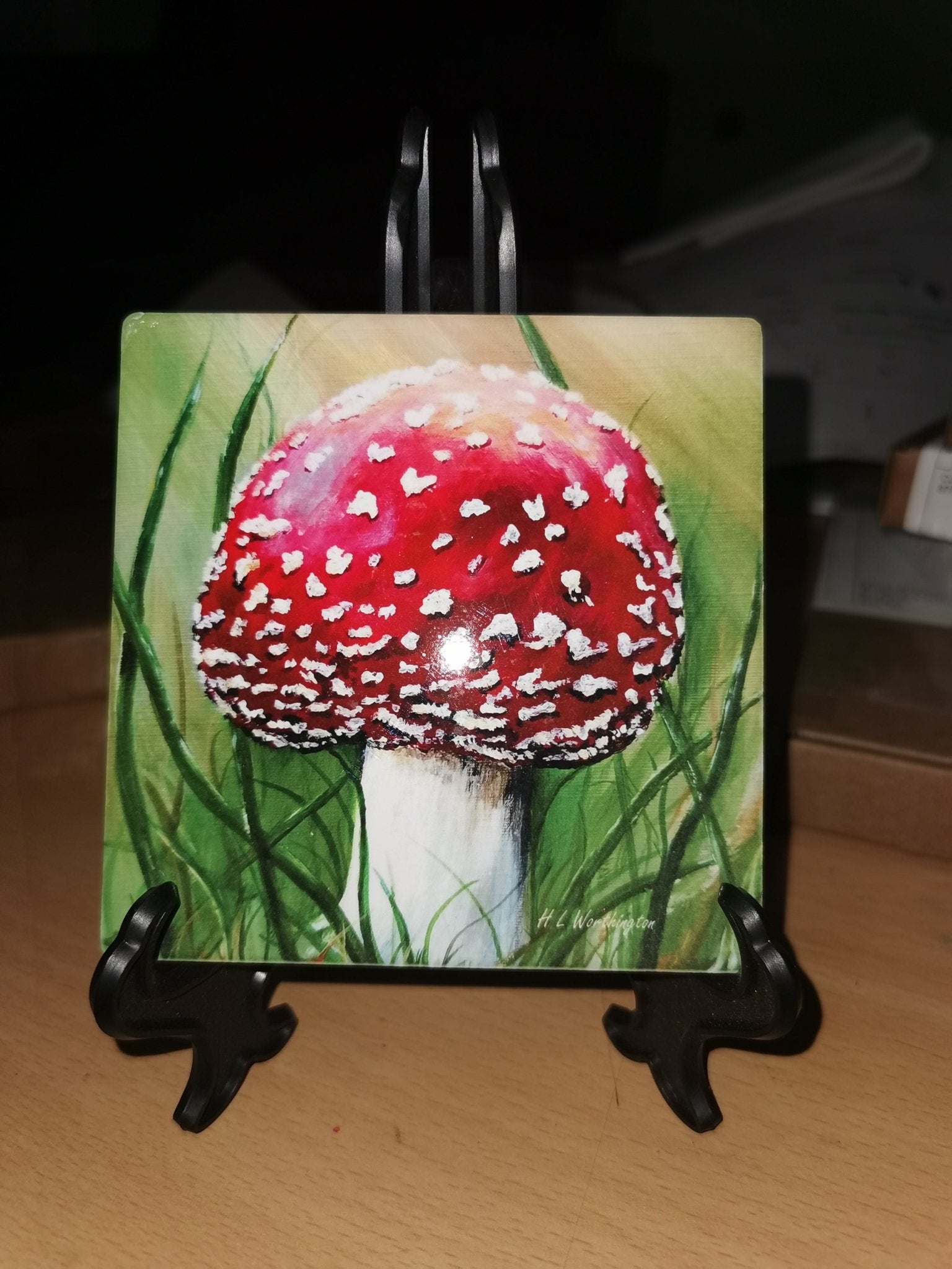 Square ceramic coaster (10cm) with cork back - Gloss Finish ...